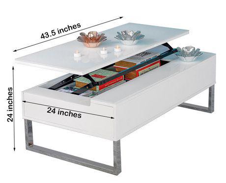 Modern White coffee & center table with storage, Furniture & Home ...