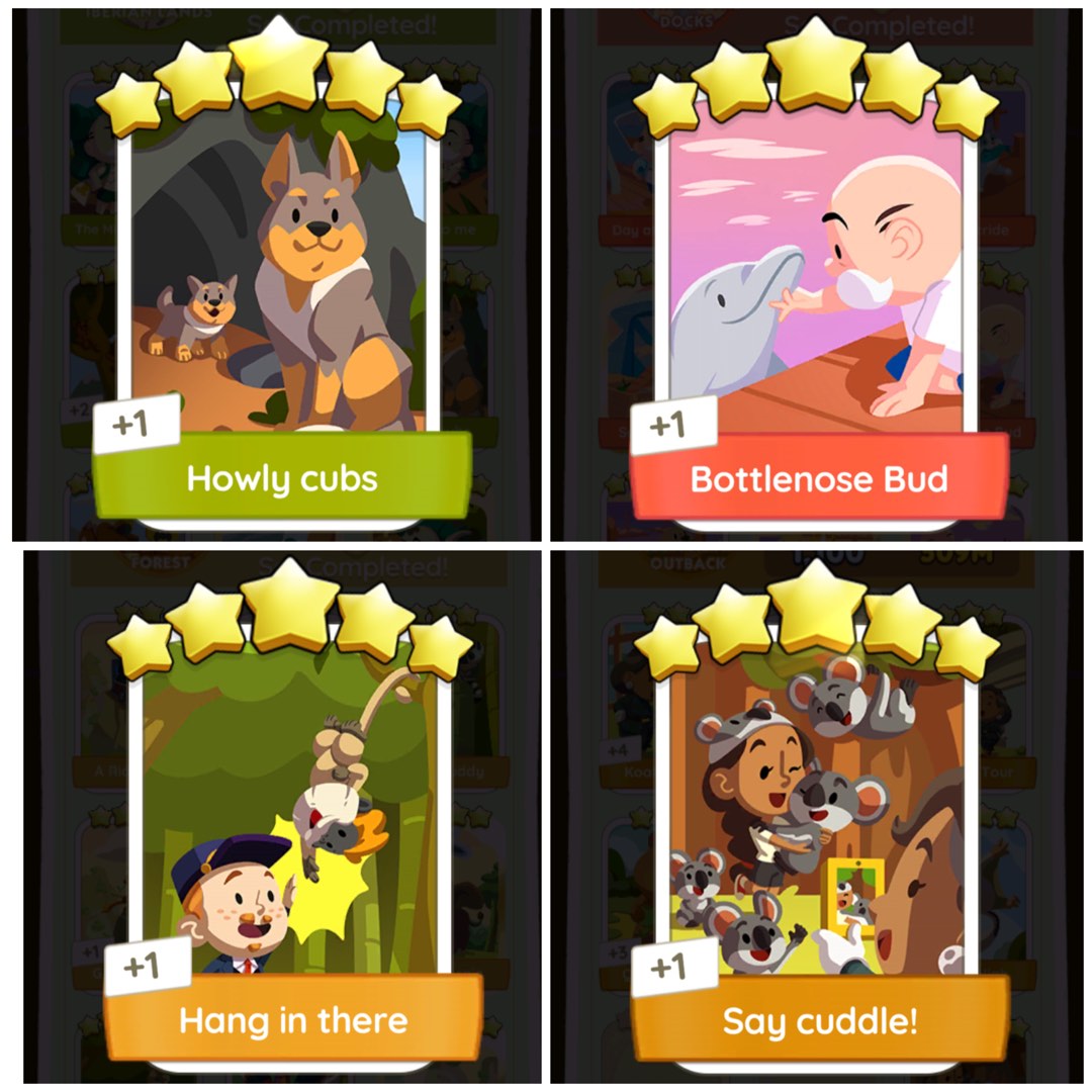 Monopoly go sticker hang in there Bottlenose bud say cuddle Howly cubs ...