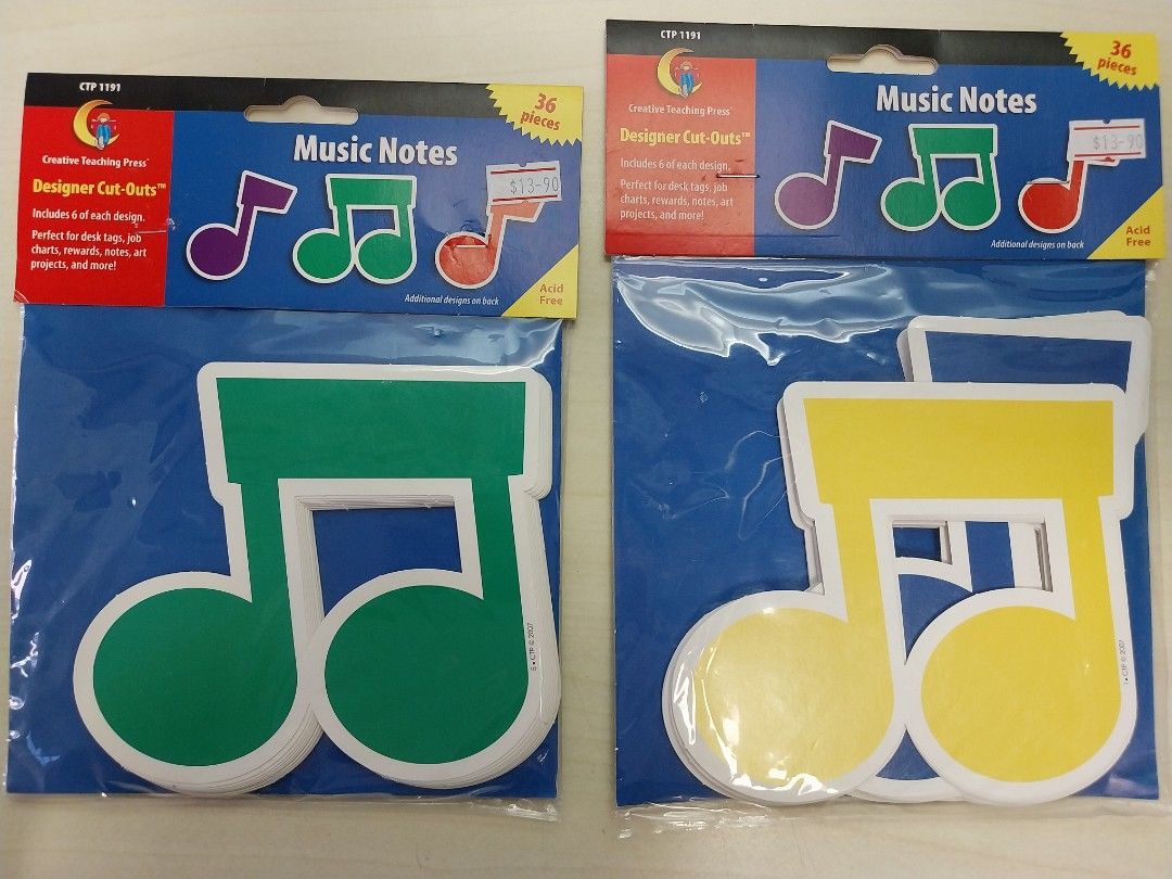 Music notes cut-outs, Hobbies & Toys, Music & Media, Music Accessories ...