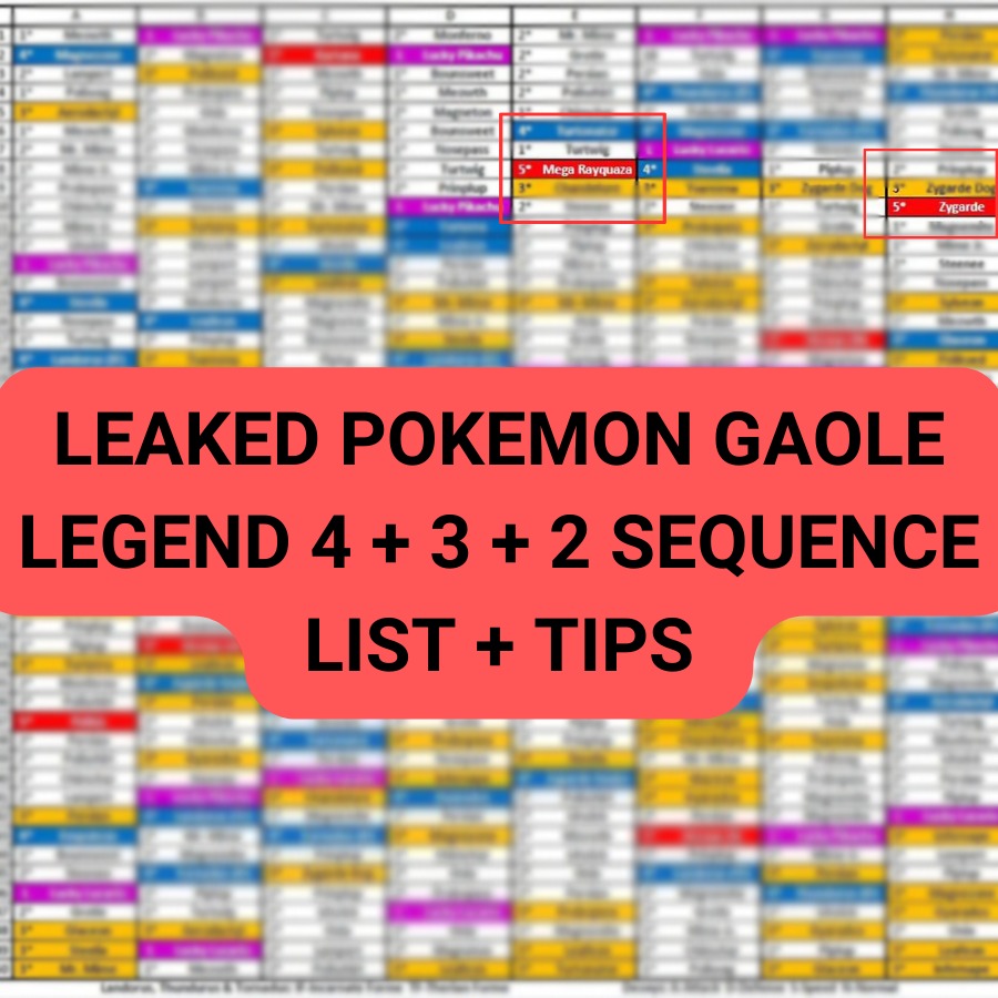 *NEW* Rush 1 and Legend Part 4/3/2 Pokemon Gaole Sequence List, Hobbies ...