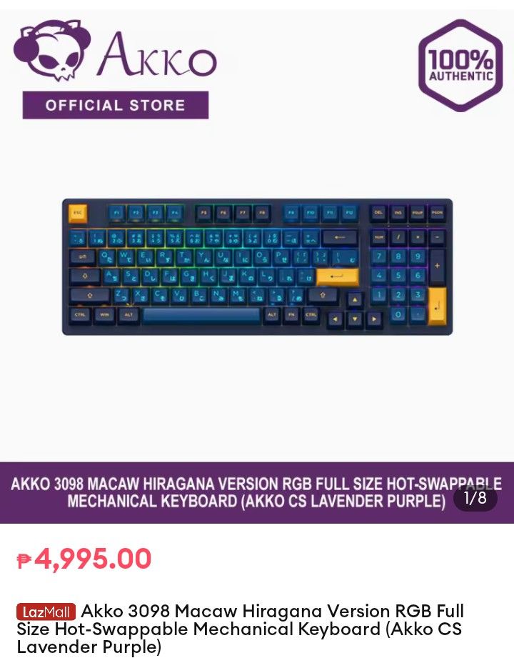 Original Akko mechanical gaming keyboard, Computers & Tech, Parts ...