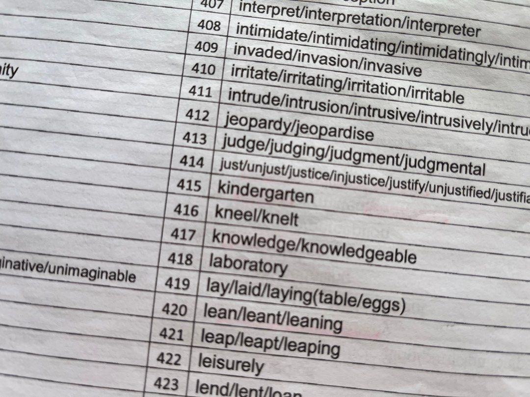 P5- PSLE English Spelling List, Hobbies & Toys, Books & Magazines ...