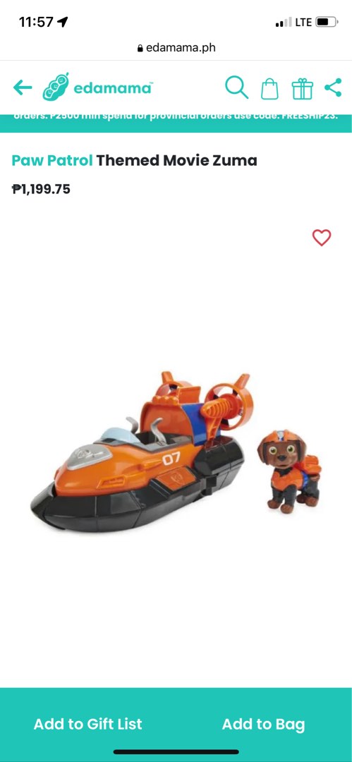 Paw Patrol Themed Movie Zuma on Carousell