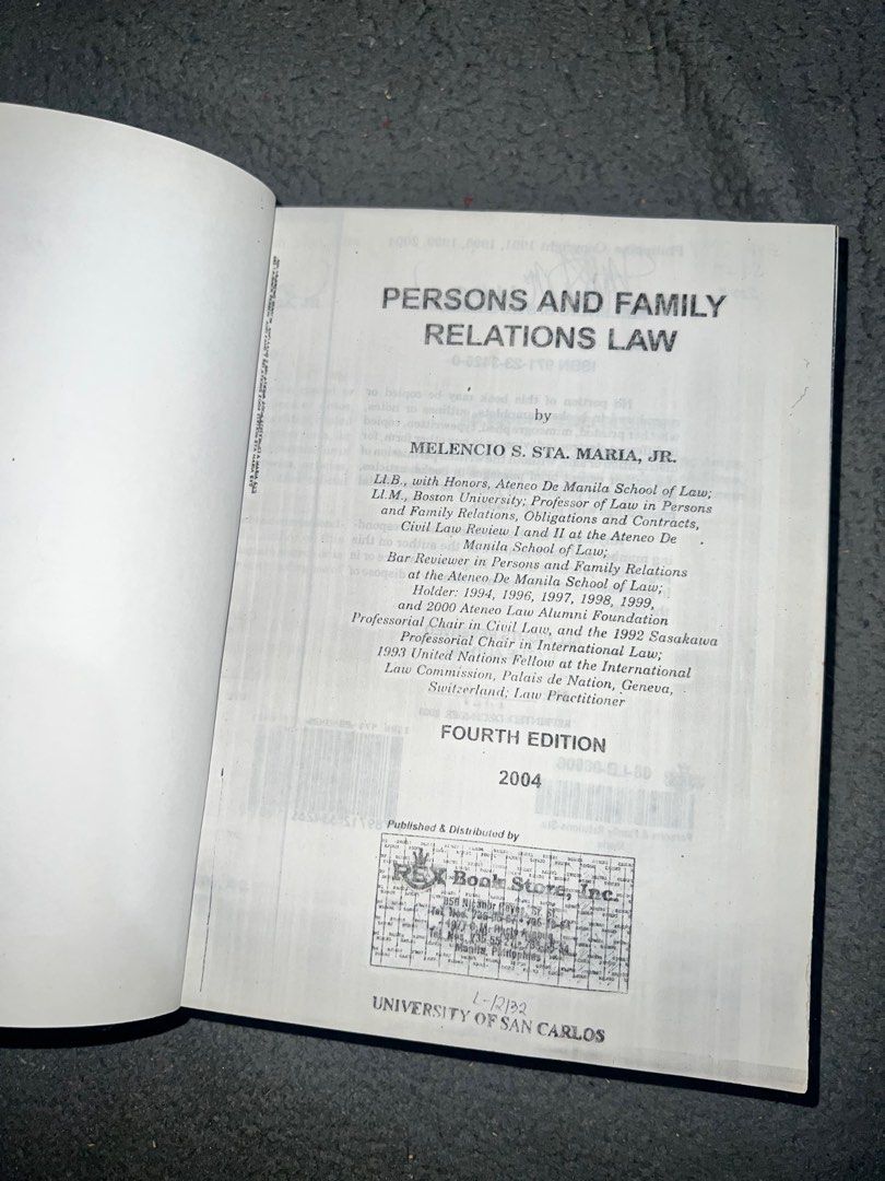 Persons and Family Relations Law by Sta Maria, Hobbies & Toys, Books ...