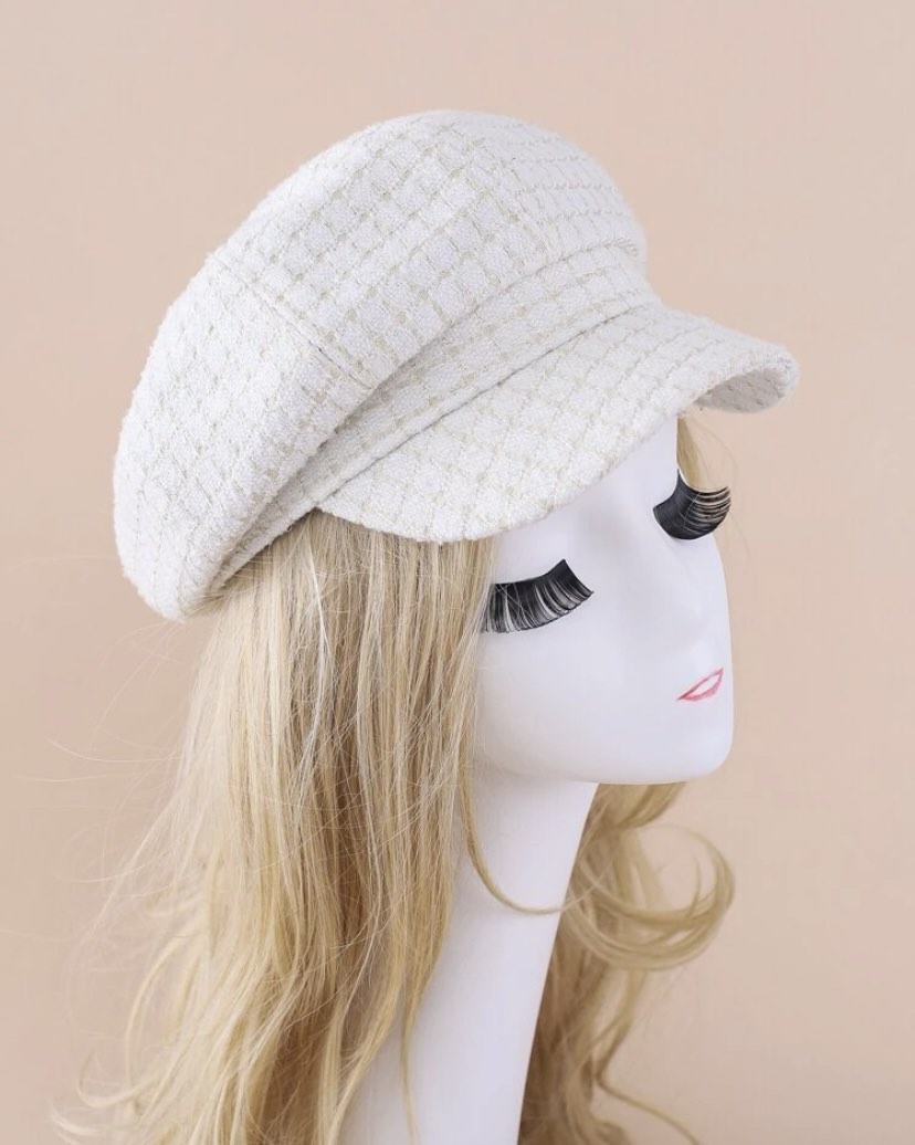 Plaid baker cap, Women's Fashion, Watches & Accessories, Hats & Beanies ...