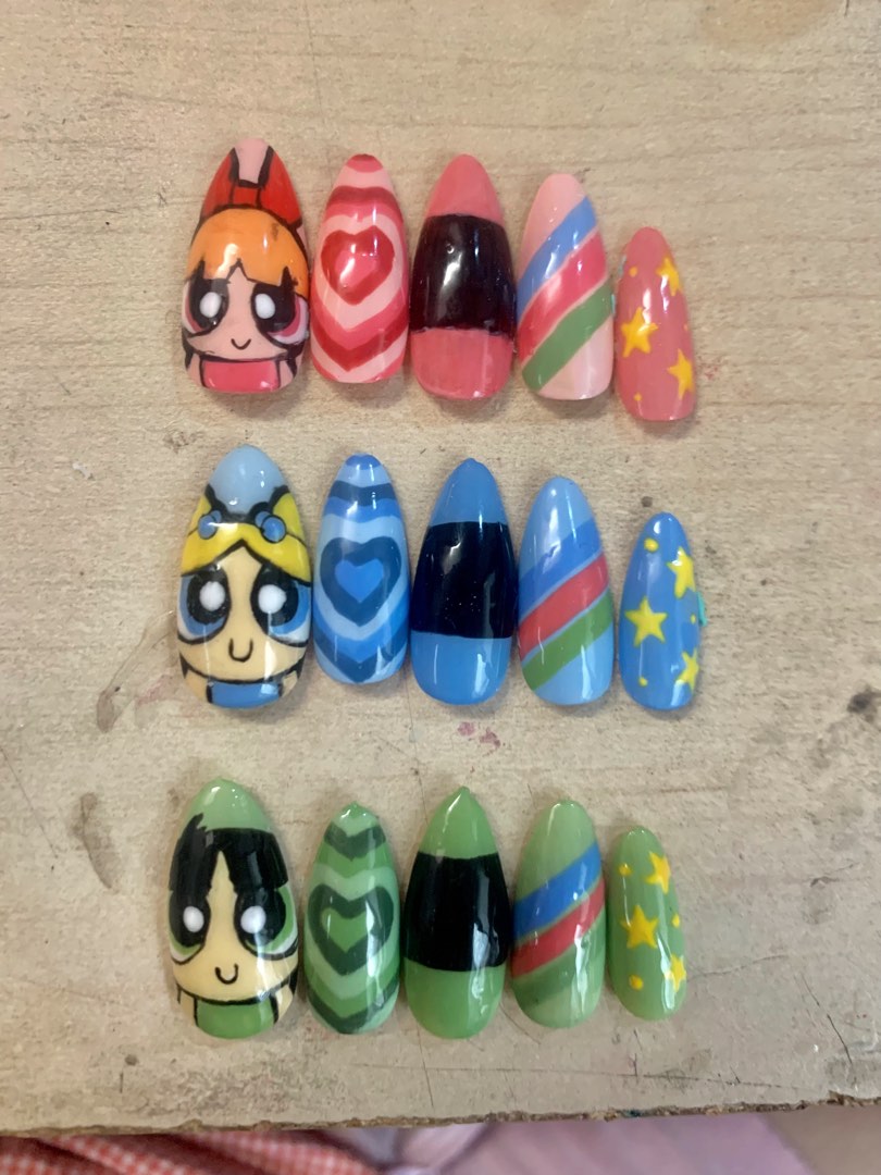 Powerpuff Girls (PPG) Mix&Match Soft Gel Press-on Nails in Medium ...