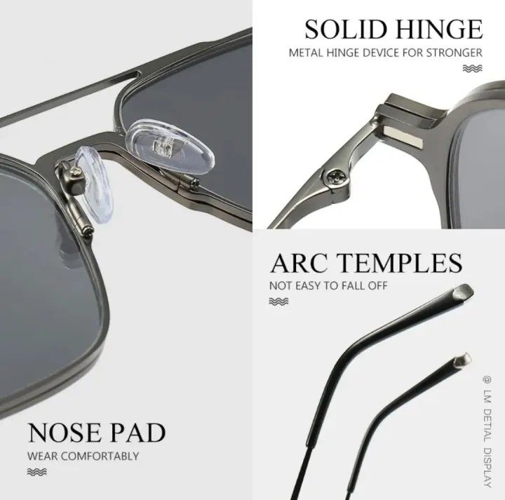 Titanium Aluminum Magnetic snap on Glasses Frame Men Polarized Nignt ...