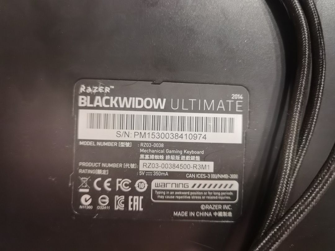 Razer Blackwidow Ultimate RZ03-0038 Gaming Keyboard with USB ...