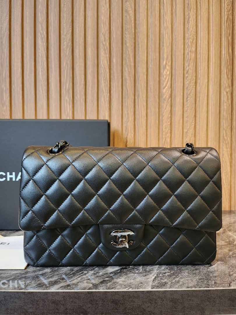 *Receipt * Like Brand New Chanel Classic Double Flap Black Lambskin ...