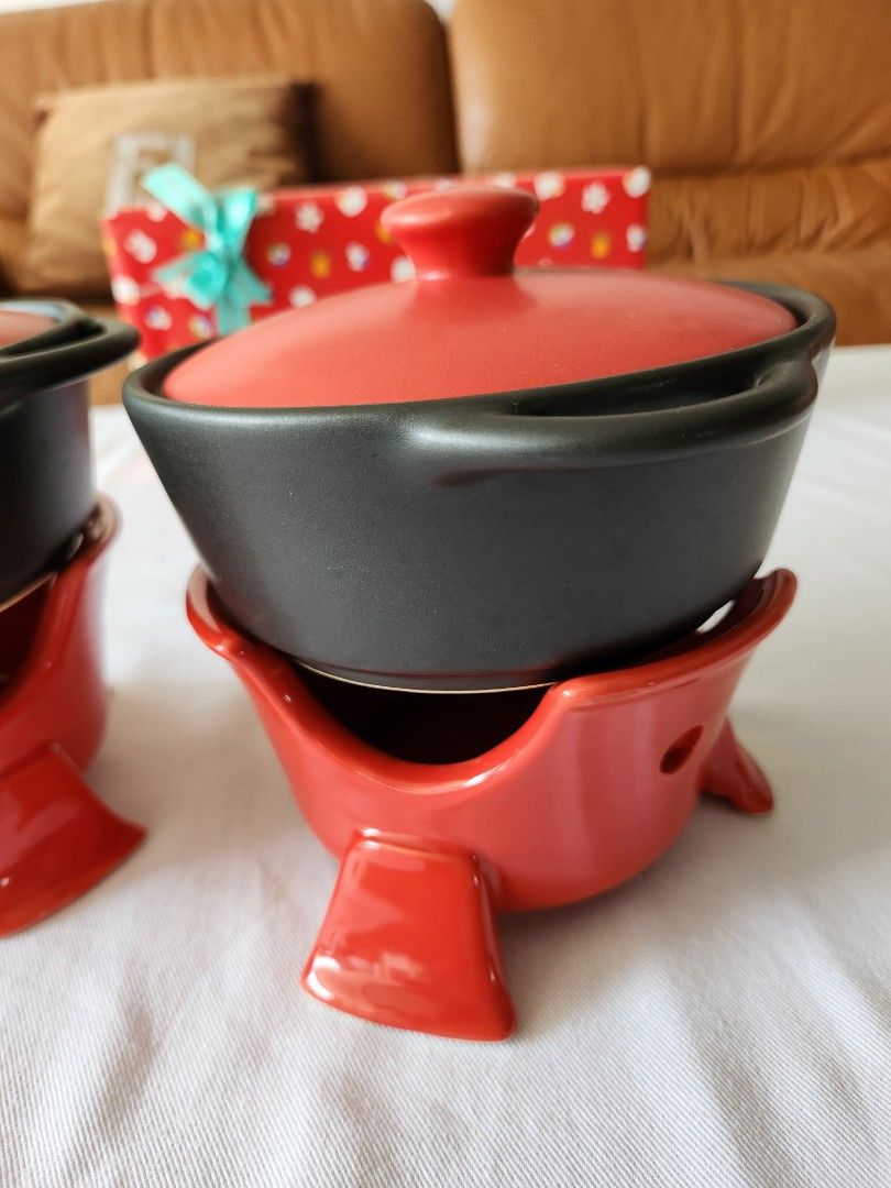 Red Clay Pot with Burner x 2, Furniture & Home Living, Kitchenware ...