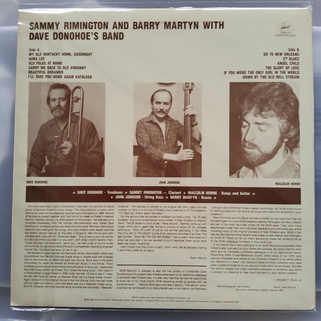 Sammy Remington & Barry Martyn Of Days That Have Gone By Jazz Music ...