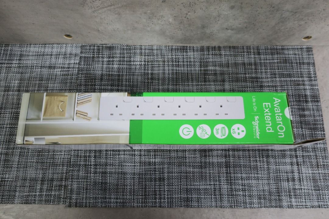 (全新)(北區就腳就買,區內一定買唔到呢個價) Schneider Electric 施耐德電氣 13A 六位獨立開關安全拖板連LED指示燈 ...