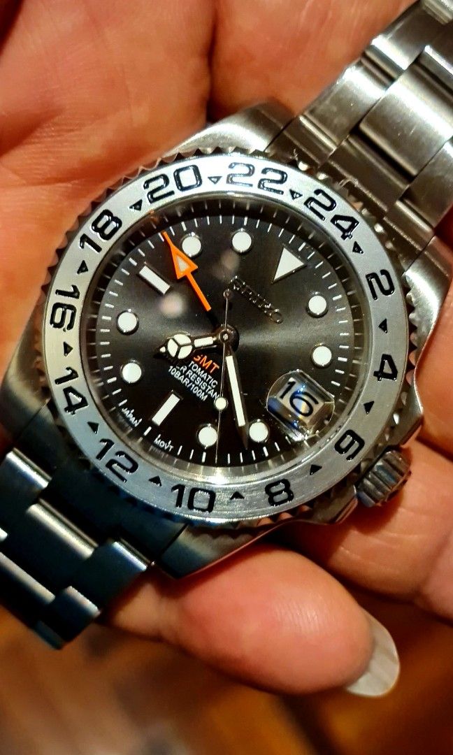 Seiko GMT Mod Sapphire Crystal + Cyclob Handwind, Auto & Hacks Caliber ...