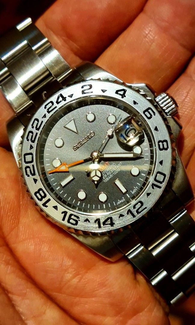 Seiko GMT Mod Sapphire Crystal + Cyclob Handwind, Auto & Hacks Caliber ...
