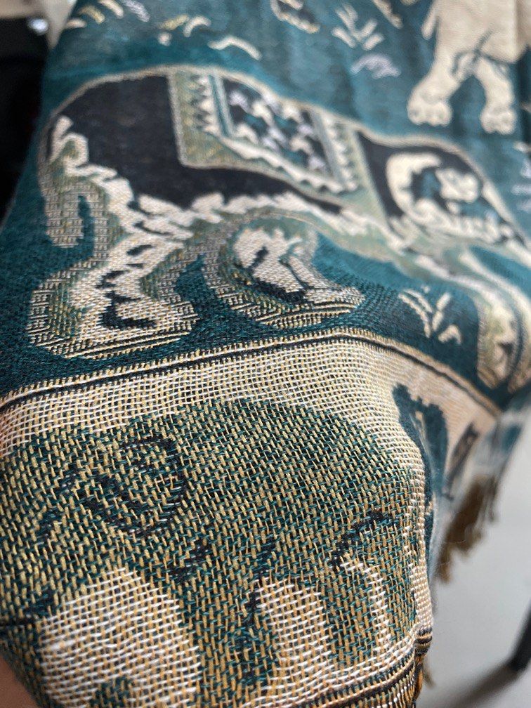 Selendang Thailand gambar gajah ijo tua, Fesyen Wanita, Aksesoris di ...