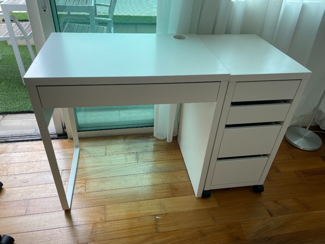 Small desk and matching rolling drawer unit - ikea Micke, Furniture ...