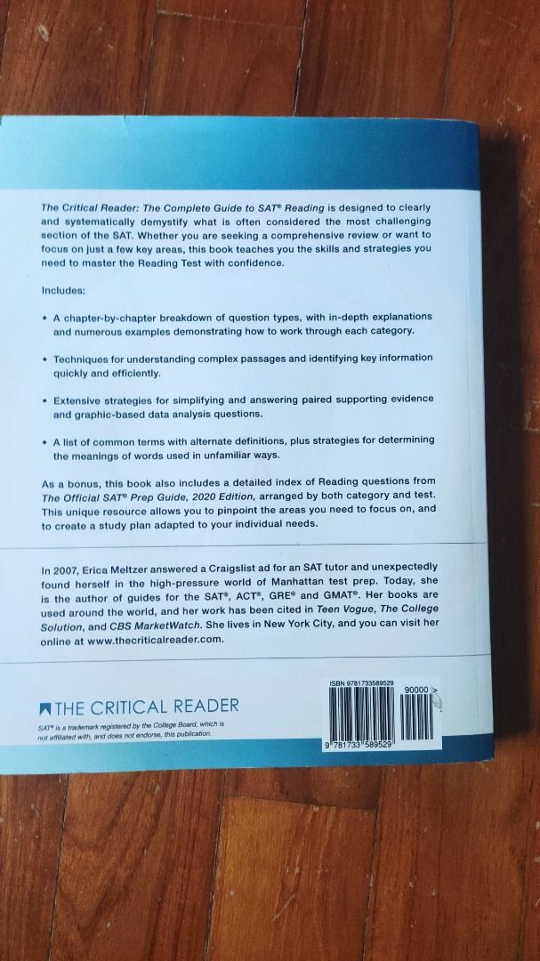 The Complete Guide to SAT Reading 4th Edition - Erica Meltzer, Hobbies ...