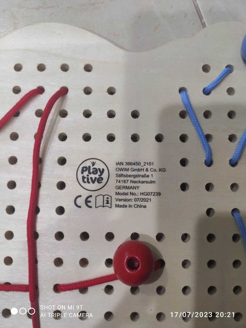 Threading Wooden Toy Lacing Montessori, Babies & Kids, Infant Playtime ...