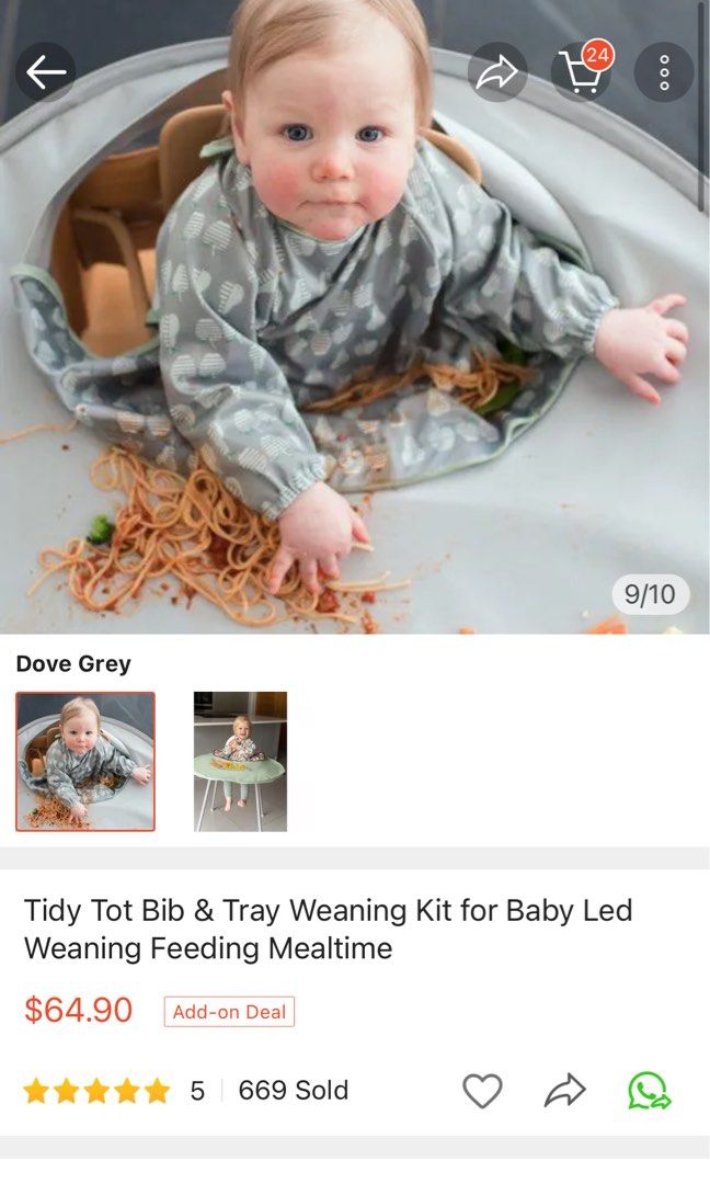 Tidy Tot bib and tray weaning kit, Babies & Kids, Nursing & Feeding ...