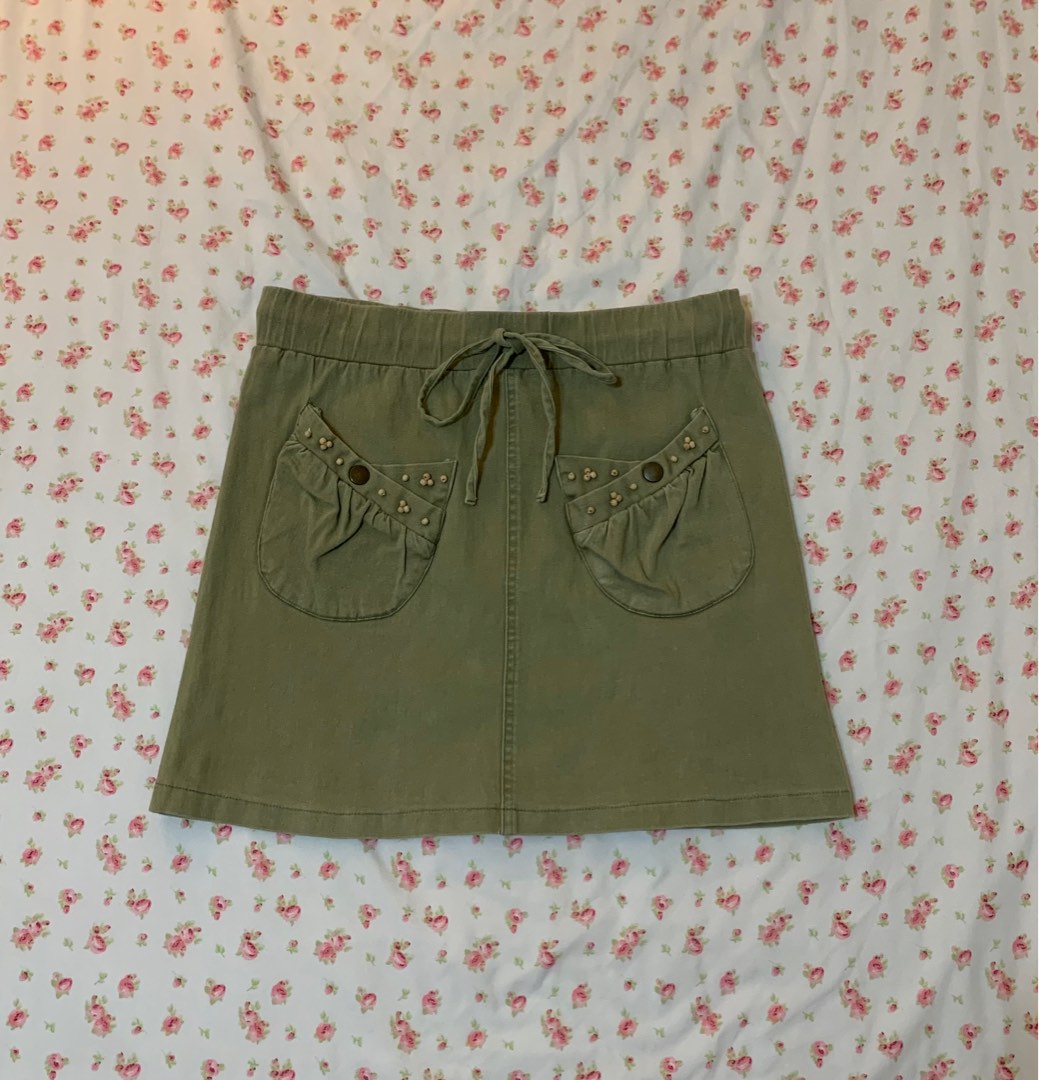 vintage cargo boho skirt, Women's Fashion, Bottoms, Skirts on Carousell