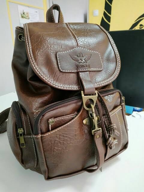 Vintage Leather Backpack Bag Yongle, Women's Fashion, Bags & Wallets ...