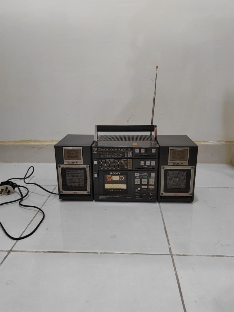 Vintage Radio Rare Antik Antique SONY CFS-9000 3-Piece Stereo Boombox 1980 Sony Cfs 9000 ...