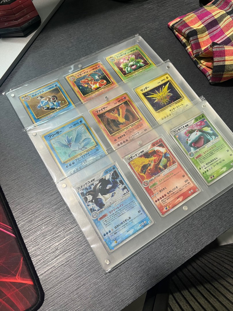 Vintage trio sets, moltres articuno zapdos charizard blastoise venusaur ...