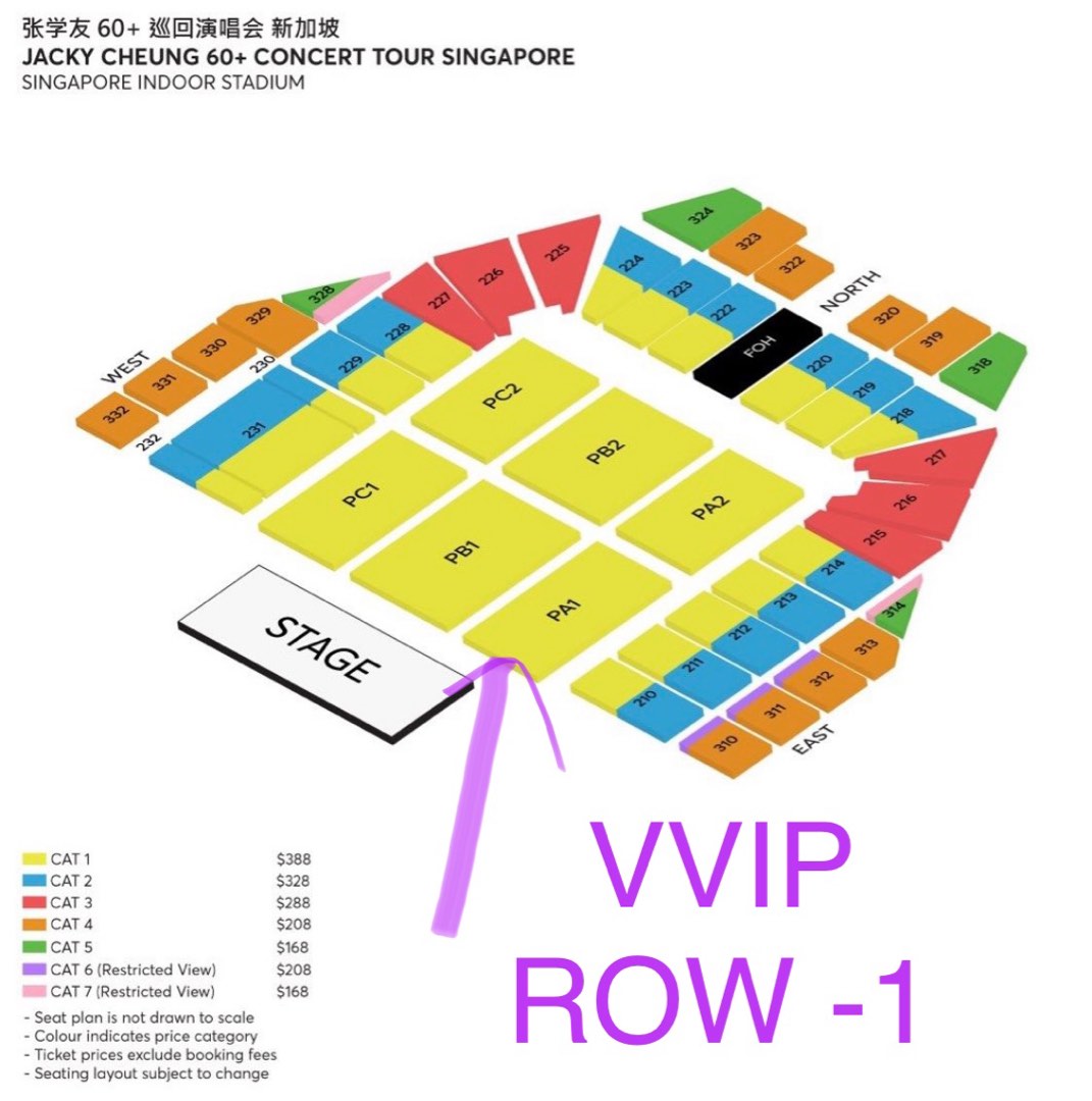 VVIP CAT 1 - JACKY CHEUNG 60+ SINGAPORE CONCERT 23 JUL 2023, Tickets ...