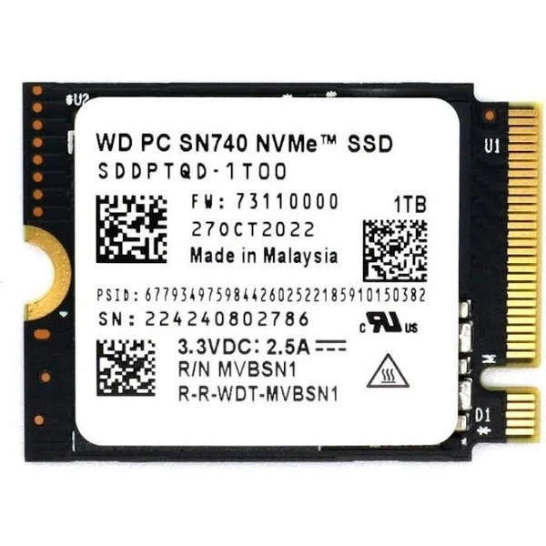 Western Digital 1TB WD PC SN740 PCIe Gen4 x4 For Steamdeck / Asus ROG ...