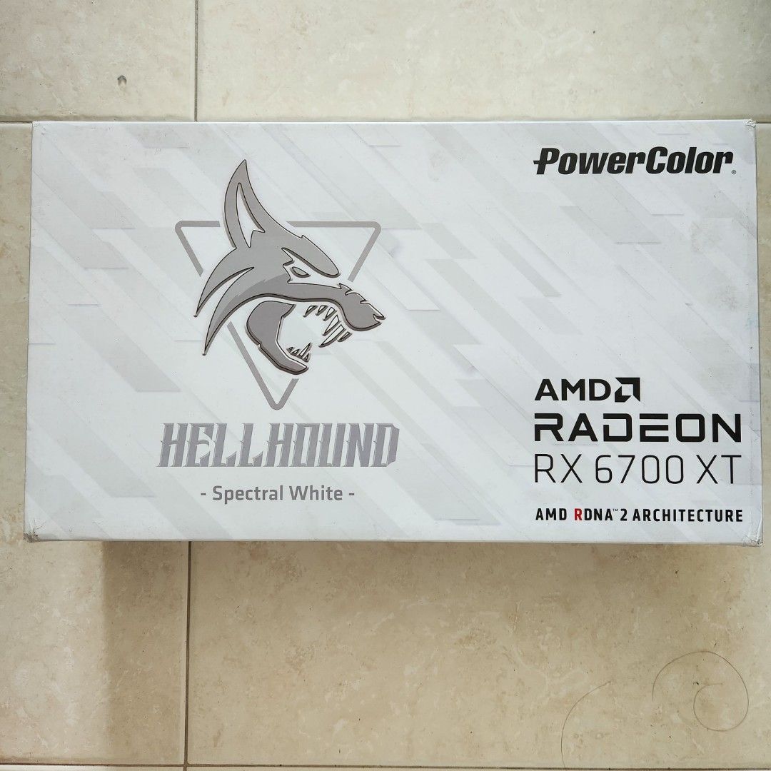 WHITE RX 6700 XT PowerColor Hellhound RX 6700XT RX6700XT Gaming GPU ...