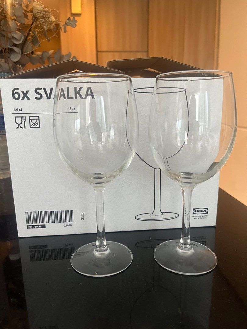 X6 tumblers / glasses and x6 wine glasses - ikea - good condition, Furniture & Home Living ...