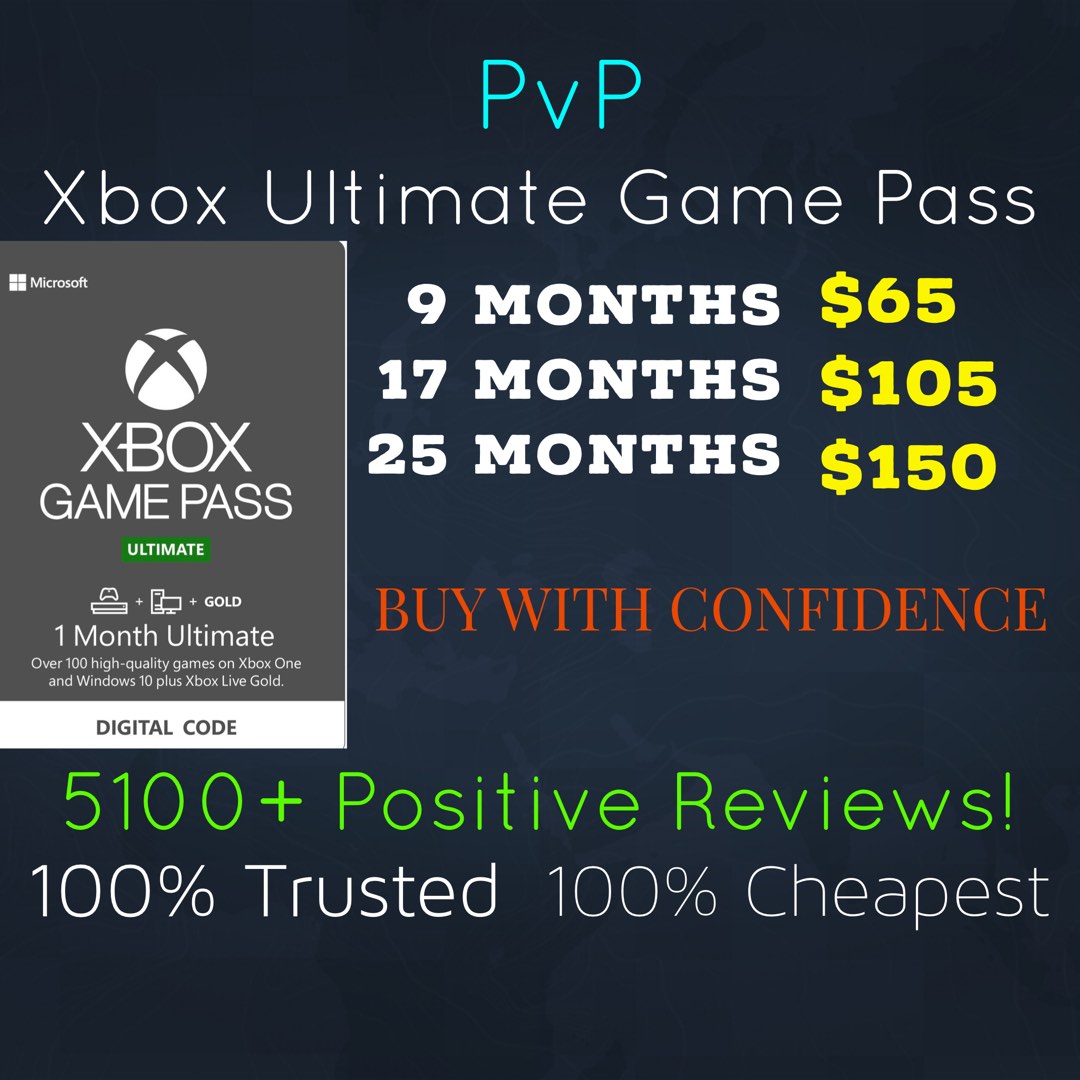 XBOX GAME PASS XBOX ULTIMATE GAME PASS XBOX LIVE GOLD, Video Gaming ...