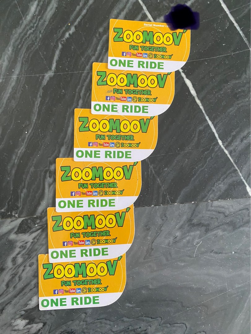 Zoomoov cards/ kids rides / animal rides, Tickets & Vouchers, Local ...