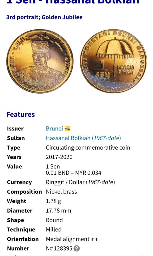 2017 Brunei 1 Sen - Royal Umbrella ( Payung Diraja), Hobbies & Toys, Collectibles & Memorabilia ...