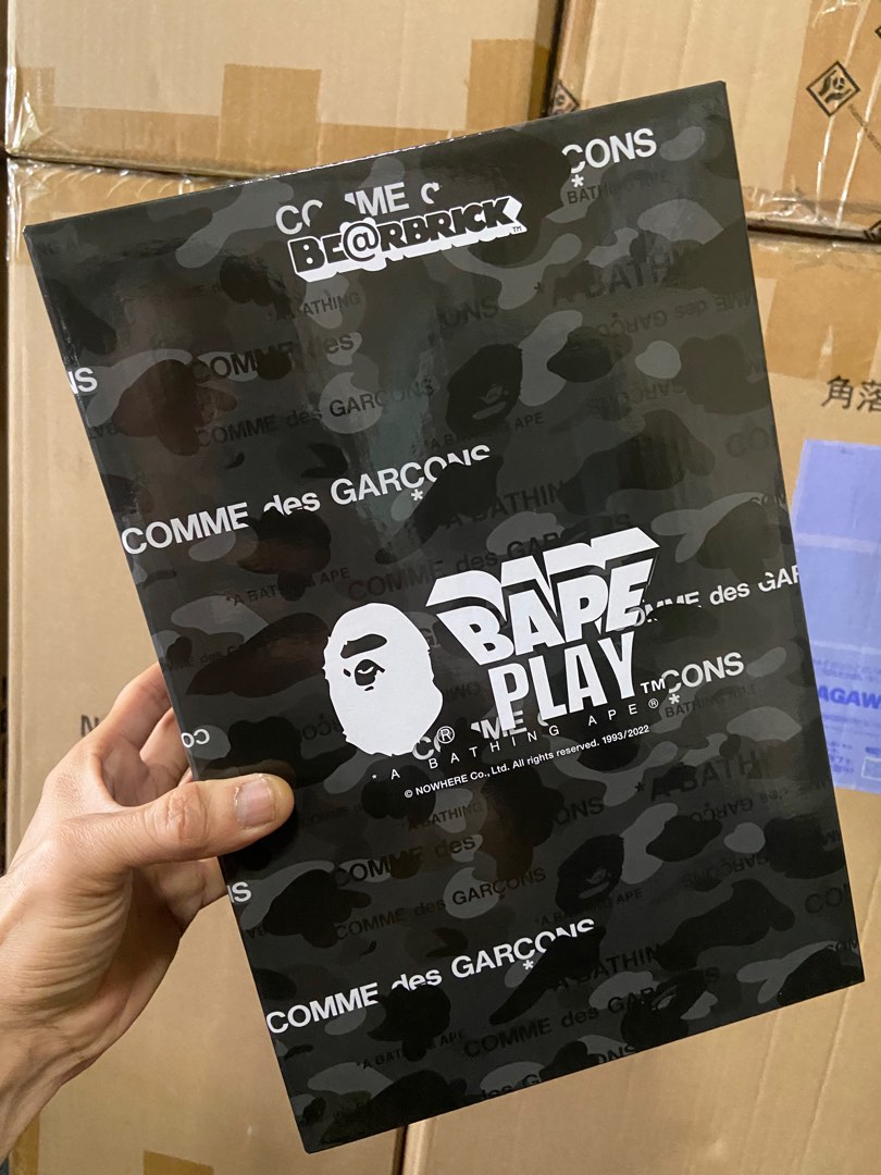 400% + 100% CDG Bape Camo shark bearbrick be@rbrick, Hobbies & Toys ...