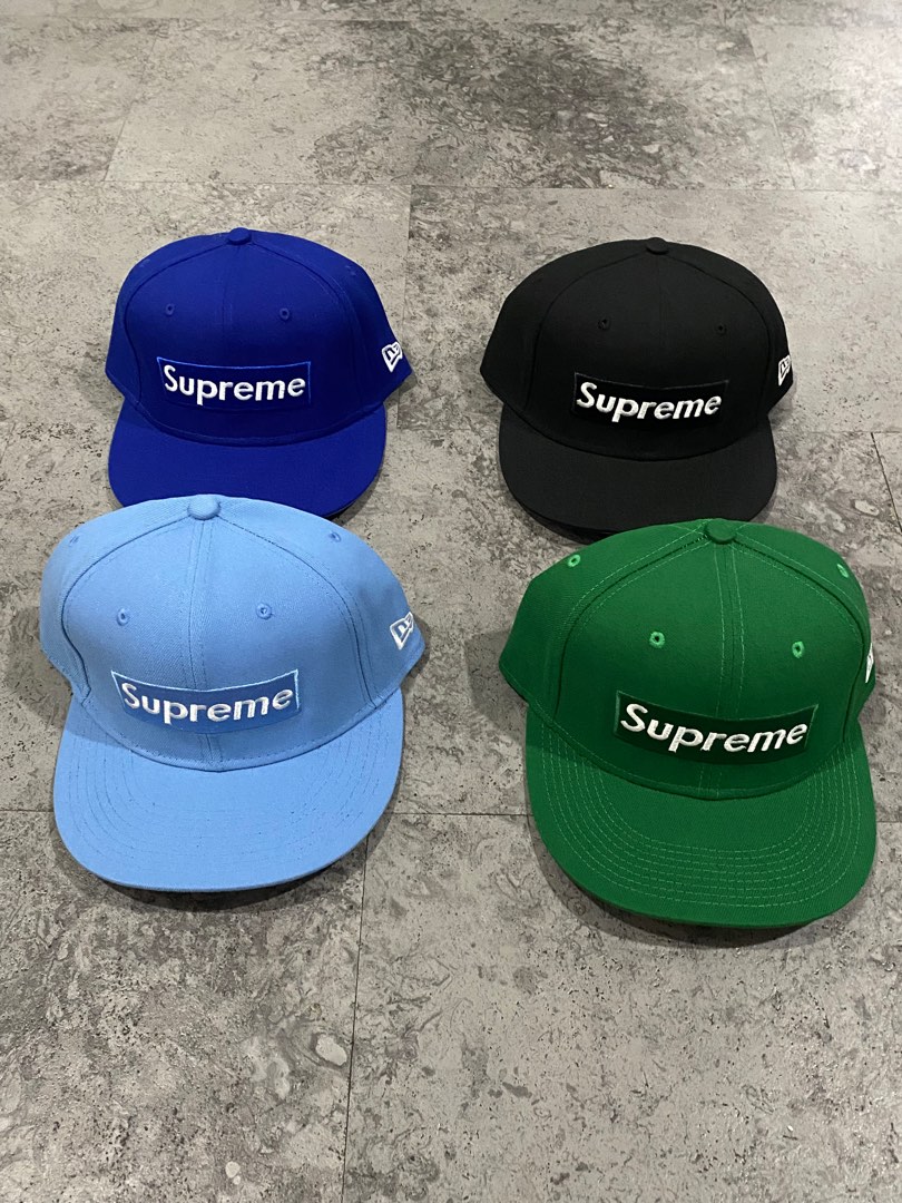 7 1/2 NEW ERA FITTED HAT CLOSE CAP SUPREME BOX LOGOS, Men's Fashion ...