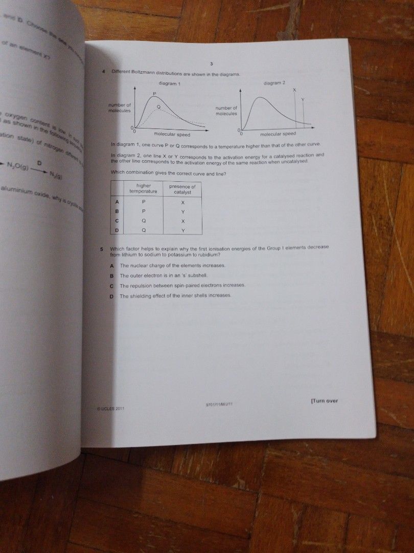 AS CHEMISTRY 9701 PAPER 1 PAST YEAR QUESTIONS a level, Hobbies & Toys ...