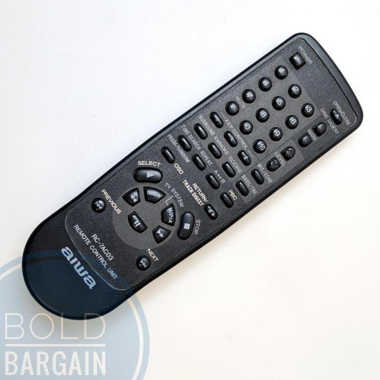 Authentic Aiwa RC-7AC03 Wireless Infrared Remote Control For Karaoke CD ...