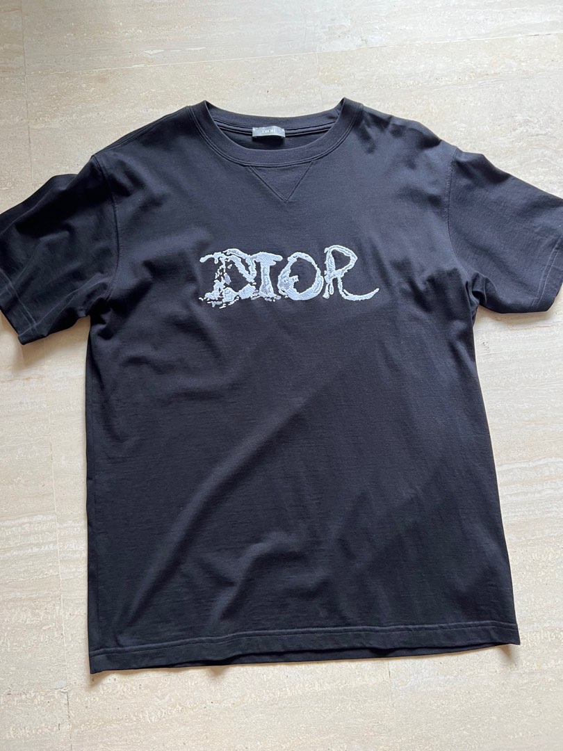 Authentic Black Dior Logo Black T M Size, Luxury, Apparel on Carousell