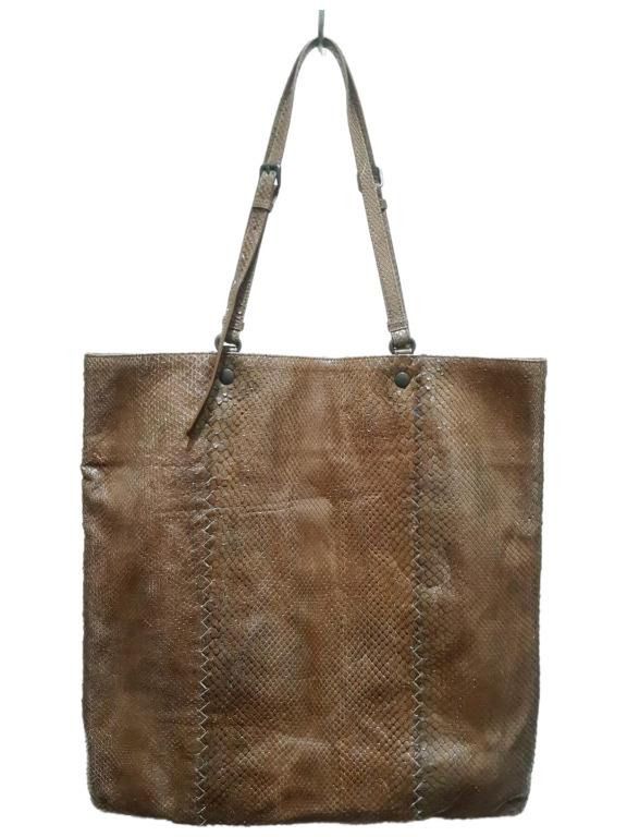 AUTHENTIC BOTTEGA VENETA SS11 RUNWAY XL PYTHON SNAKE SKIN LEATHER FLAT ...