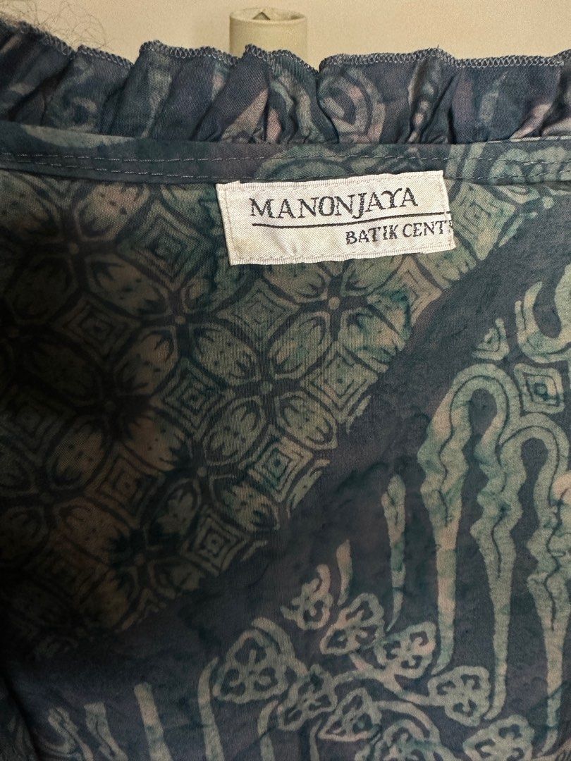 Batik wrap dress (brand : Manonjaya), Fesyen Wanita, Pakaian Wanita ...
