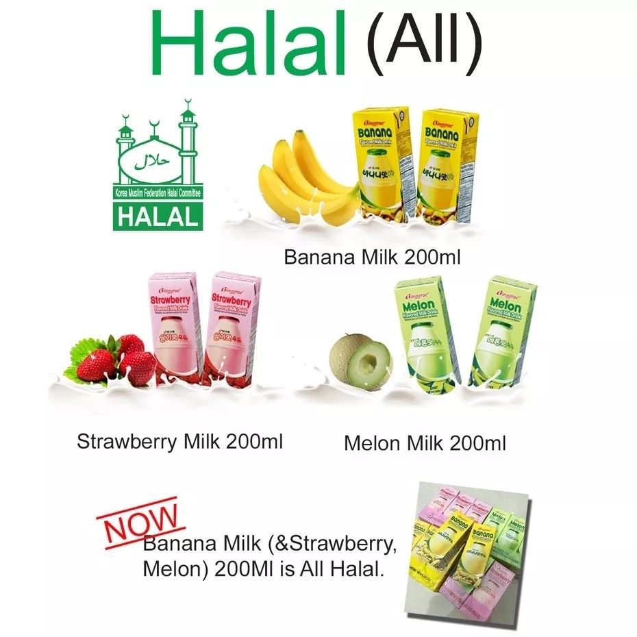 Binggrae Korean Flavored Milk Korea package milk banana milk melon milk ...