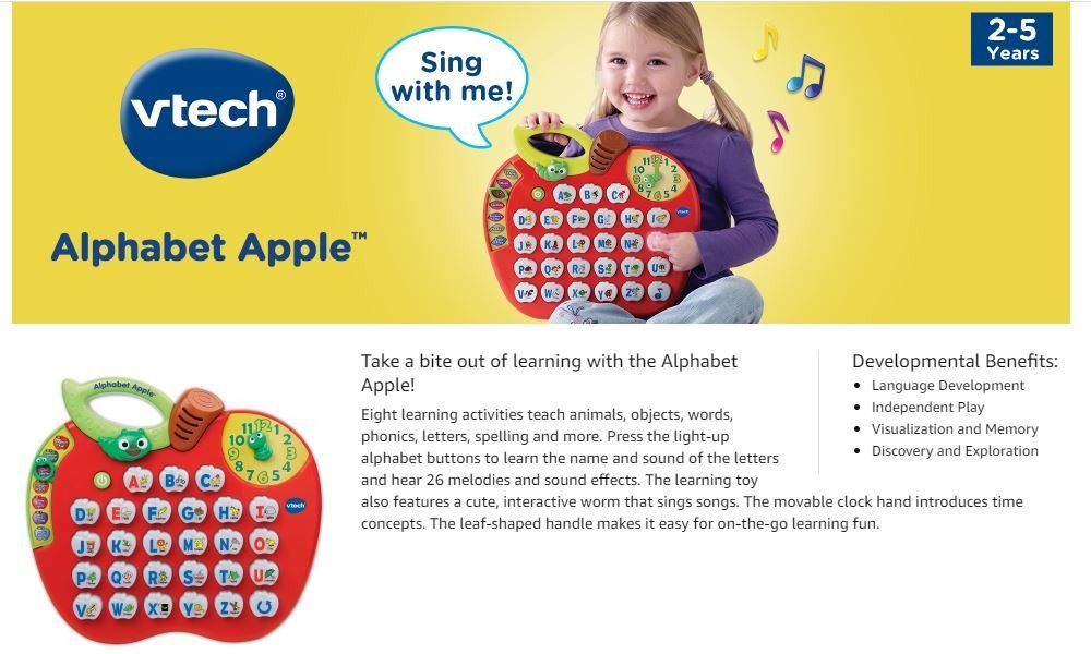 BNIB: VTech Alphabet ABC Learning Apple Language Development ...