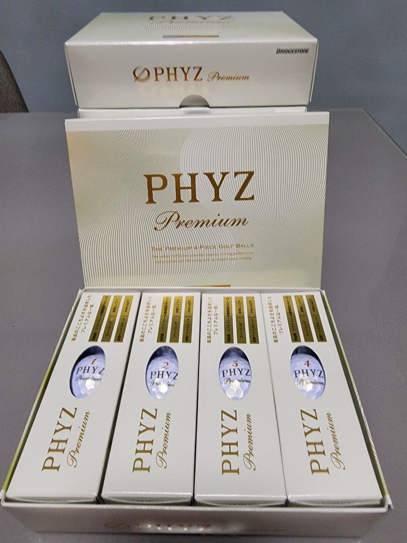 Bridgestone PHYZ Premium Golf Balls, 1 Dozen (Pack of 12balls), Gold Pearl PMGX, Sports ...