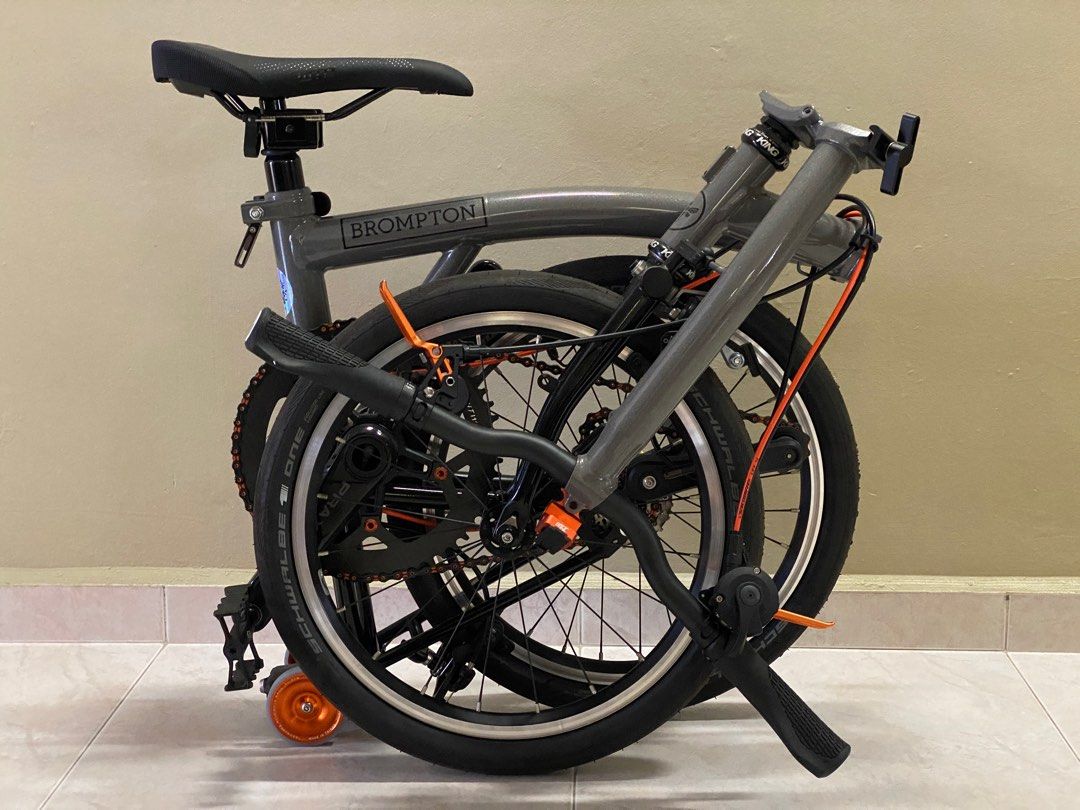 Brompton P line storm grey 4 speed, Sports Equipment, Bicycles & Parts ...