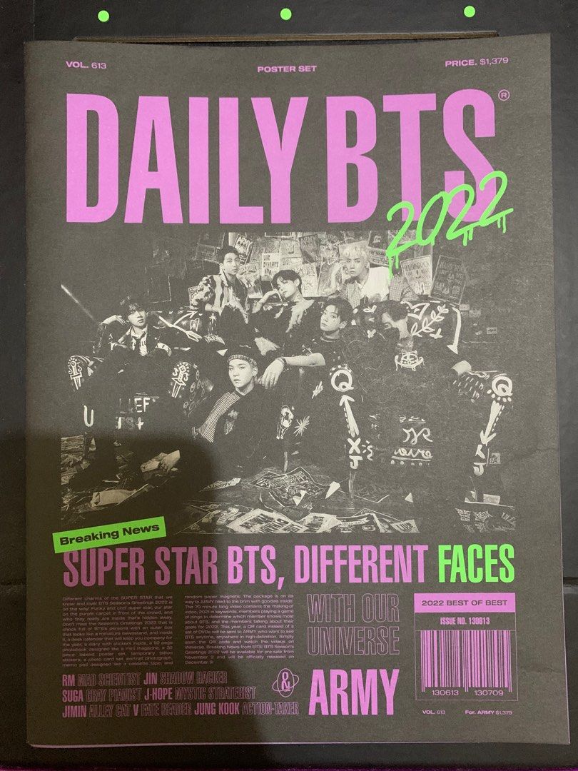 BTS OT7 posters & notebook planner (SG2022 w/ freebies) on Carousell