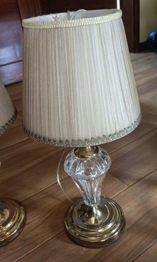 Bundle! Lamps with with gold sheer lampshade, Furniture & Home Living ...