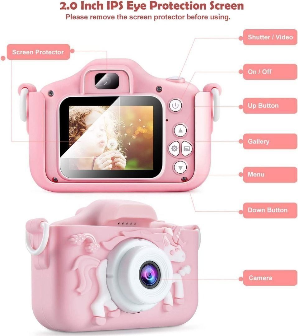 [C0317] Kids Camera Children Digital Camera, Rechargeable Digital ...
