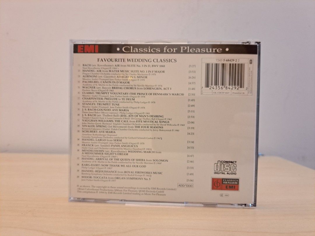 (CD) EMI Favourite Wedding Classics, Hobbies & Toys, Music & Media, CDs & DVDs on Carousell