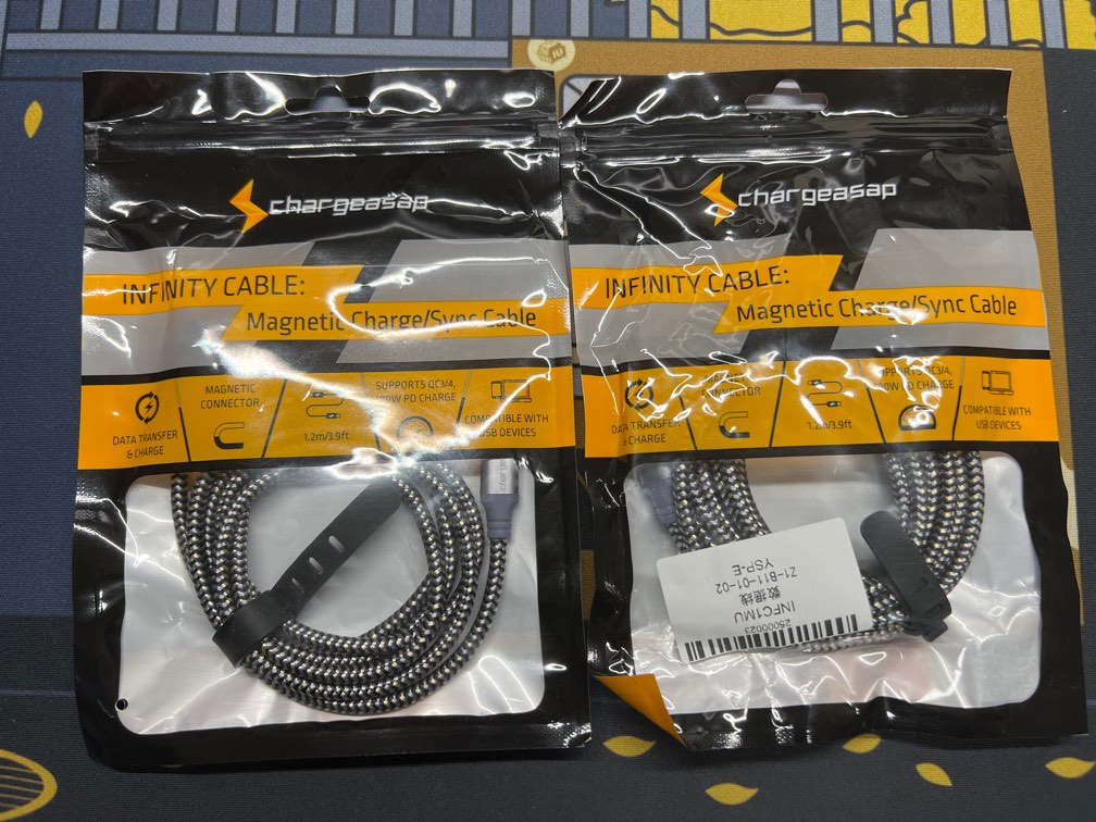 Chargeasap Infinity Cable 1.2m & 2m Gunmetal NO MAGNETIC TIP, Mobile ...